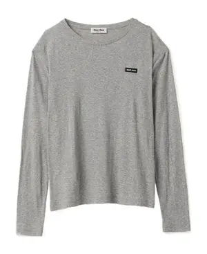 Miu Miu Long-sleeved Ribbed Jersey T-shirt
