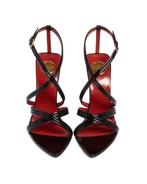 Saint Laurent Open Toe Wedge Sandals