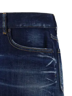 Dsquared2 Frayed Hem Mini Denim Skirt