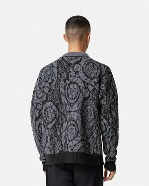 Versace Barocco-intarsia Crewneck Jumper