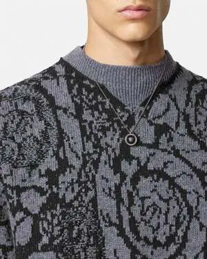Versace Barocco-intarsia Crewneck Jumper