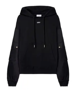 Off-White Logo-print Cotton Hoodie - Black