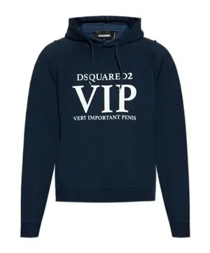 Dsquared2 Logo Printed Drawstring Hoodie - Black