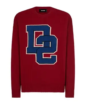 Dsquared2 Logo-intarsia Knit Crewneck Jumper - Red