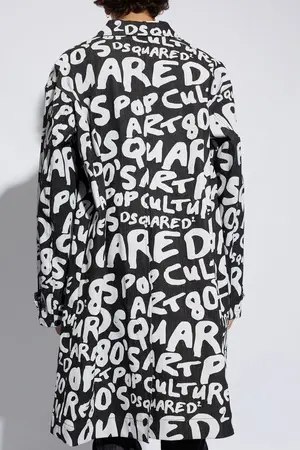 Dsquared2 Allover Logo Printed Mid-length Coat