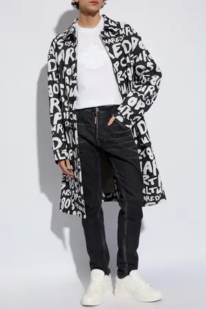 Dsquared2 Allover Logo Printed Mid-length Coat