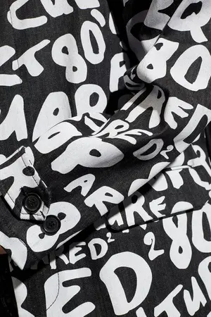 Dsquared2 Allover Logo Printed Mid-length Coat