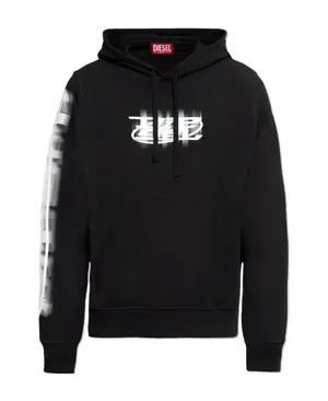 DIESEL® S-ginn-hood-n Drawstring Hoodie - Black