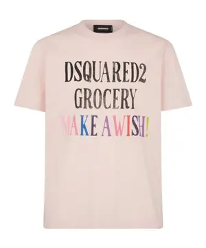 Dsquared2 Slogan Printed Crewneck T-shirt - Pink