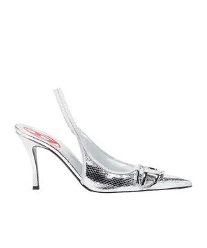 DIESEL® D-venus Sb Patent Embossed Slingback Pumps - White