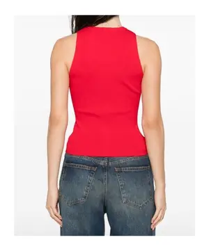 DIESEL® M-caddix Logo Plaque Ribbed-knit Top