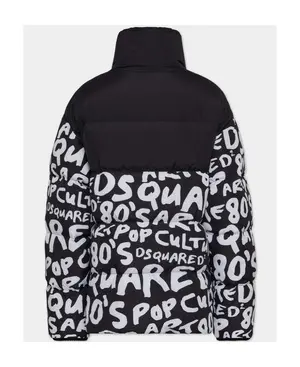 Dsquared2 All-over Logo Printed Zipped Down Jacket