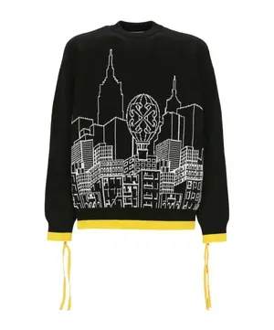 Off-White Skyline Knit Crewneck Jumper - Black