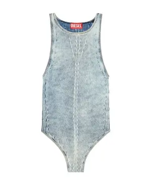 DIESEL® M-tansy Sleeveless Crewneck Denim Bodysuit - Gray