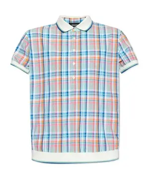 Dsquared2 Checked Short-sleeved Polo Shirt - Blue