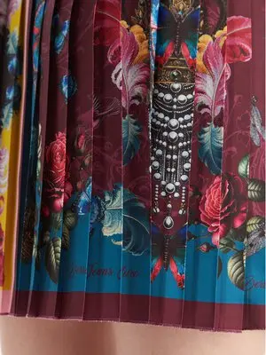 Versace Pleated Graphic Skirt