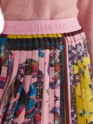 Versace Pleated Graphic Skirt