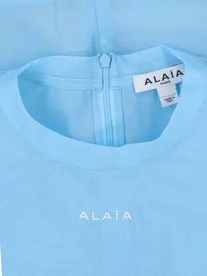 Alaïa Rubberised-logo Mesh T-shirt