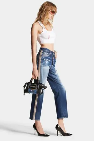 Dsquared2 Medium Ripped Knee Wash Boston Jeans