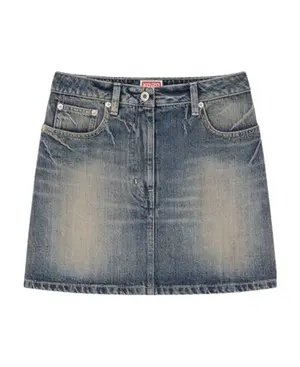 Kenzo Japanese Denim Mini Skirt - Blue