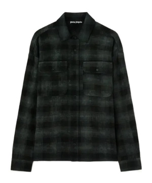 Palm Angels Curved Logo Checked Shirt - Black