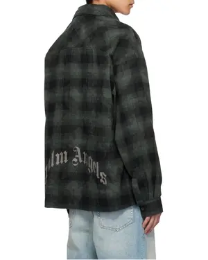 Palm Angels Curved Logo Checked Shirt