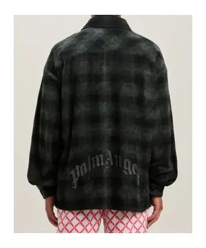 Palm Angels Curved Logo Checked Shirt