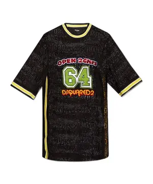 Dsquared2 Logo-embellished Crewneck T-shirt Dress - Black