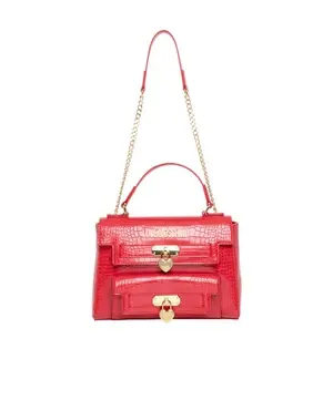 Moschino Crocodile-embossed Tote Bag - Red