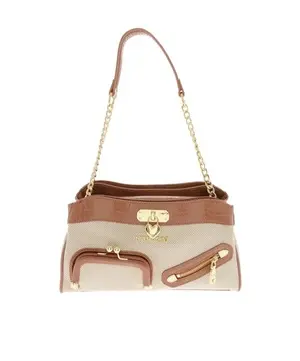 Moschino Crocodile-effect Tote Bag - Nude