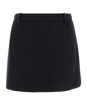 JIL SANDER Belted Wool Mini Skirt