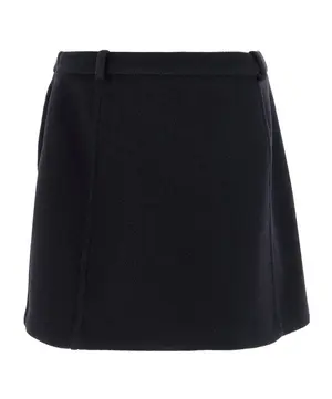 JIL SANDER Belted Wool Mini Skirt