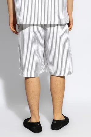 Dolce & Gabbana Dolce Gabbana Floral-detail Striped Drawstring Shorts