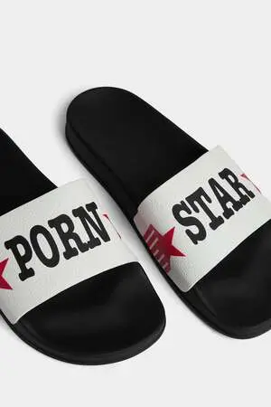 Dsquared2 Slogan Print Open-top Slides