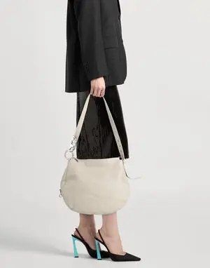 Burberry Leather Shoulder Bag With Lychee Pattern