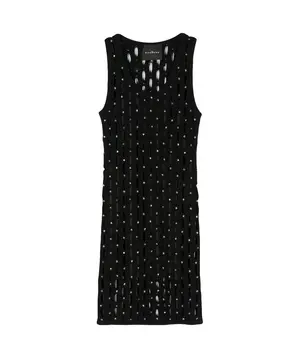 John Richmond Crystal-embellished Knitted Dress - Black