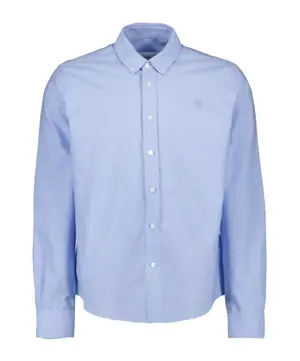 AMI Paris De Coeur Logo Embroidered Long-sleeved Shirt - Blue