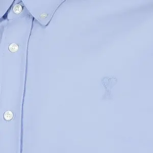 AMI Paris De Coeur Logo Embroidered Long-sleeved Shirt