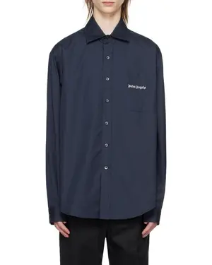 Palm Angels Logo Embroidered Long-sleeved Shirt