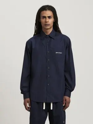 Palm Angels Logo Embroidered Long-sleeved Shirt