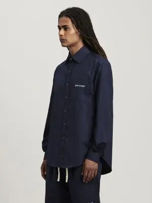 Palm Angels Logo Embroidered Long-sleeved Shirt