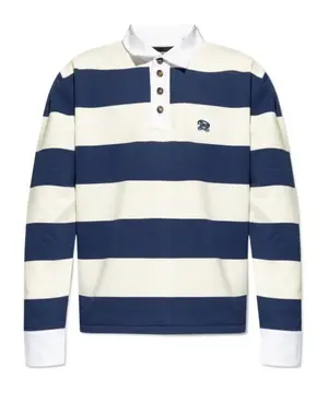 Dsquared2 Long-sleeved Striped Polo Shirt - Blue