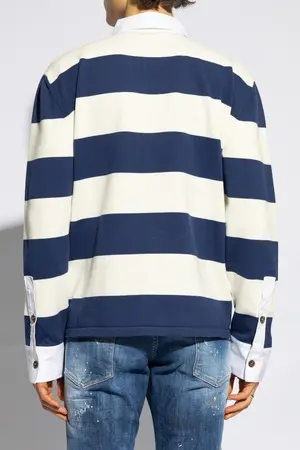 Dsquared2 Long-sleeved Striped Polo Shirt