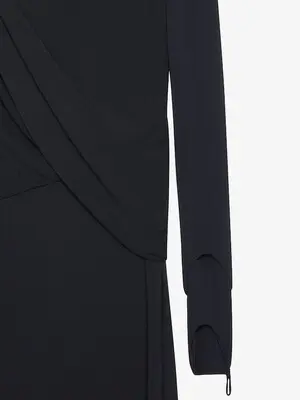Givenchy Asymmetric Draped Midi Dress