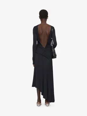 Givenchy Asymmetric Draped Midi Dress