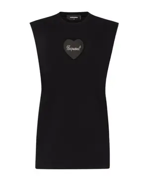 Dsquared2 Rhinestone-logo Cotton Top