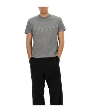 Neil Barrett Fairisle Thunderbolt T-shirt