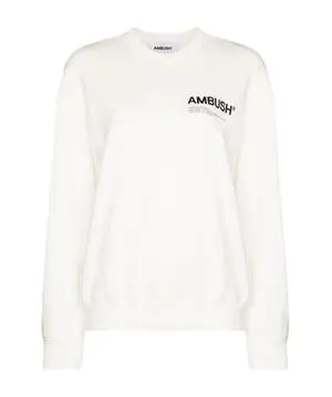 AMBUSH Logo Printed Crewneck Sweatshirt - White