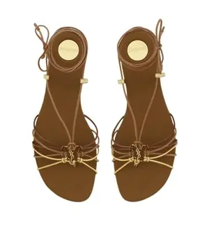 Saint Laurent Babylone Logo Plaque Flat Sandals