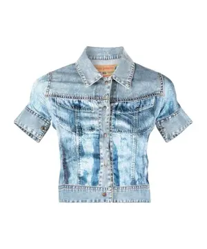 DIESEL® Bleached Cropped Denim Shirt